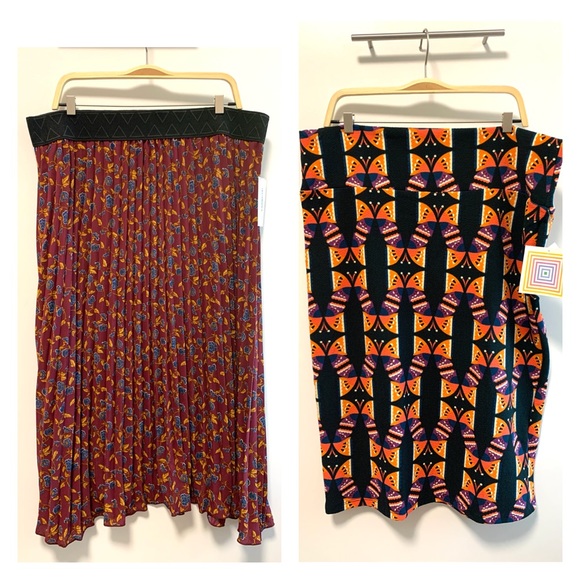 LuLaRoe | Skirts | 2xl Lularoe Cassie Pencil Jill Pleated Skirt | Poshmark